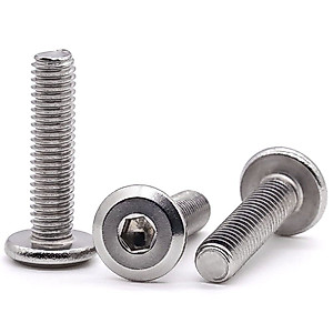 Glvaner M6-1.0 x 20mm Binding Screws Furniure Screws, Connection Bolt, Flat Round Head Socket Head Cap Screws, 304 Stainless Steel 18-8 Full Thread, 30 pcs