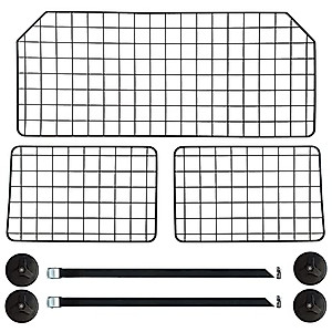 NOAMOO 38-66.5 Inches Dog Car Barrier for SUVs, Van, Vehicles, Adjustable Large Pet Barriers, Universal Fit Heavy-Duty Wire Mesh Dog Guard, Pet Divider Gate for Truck Cargo Area, Safety Car Divider