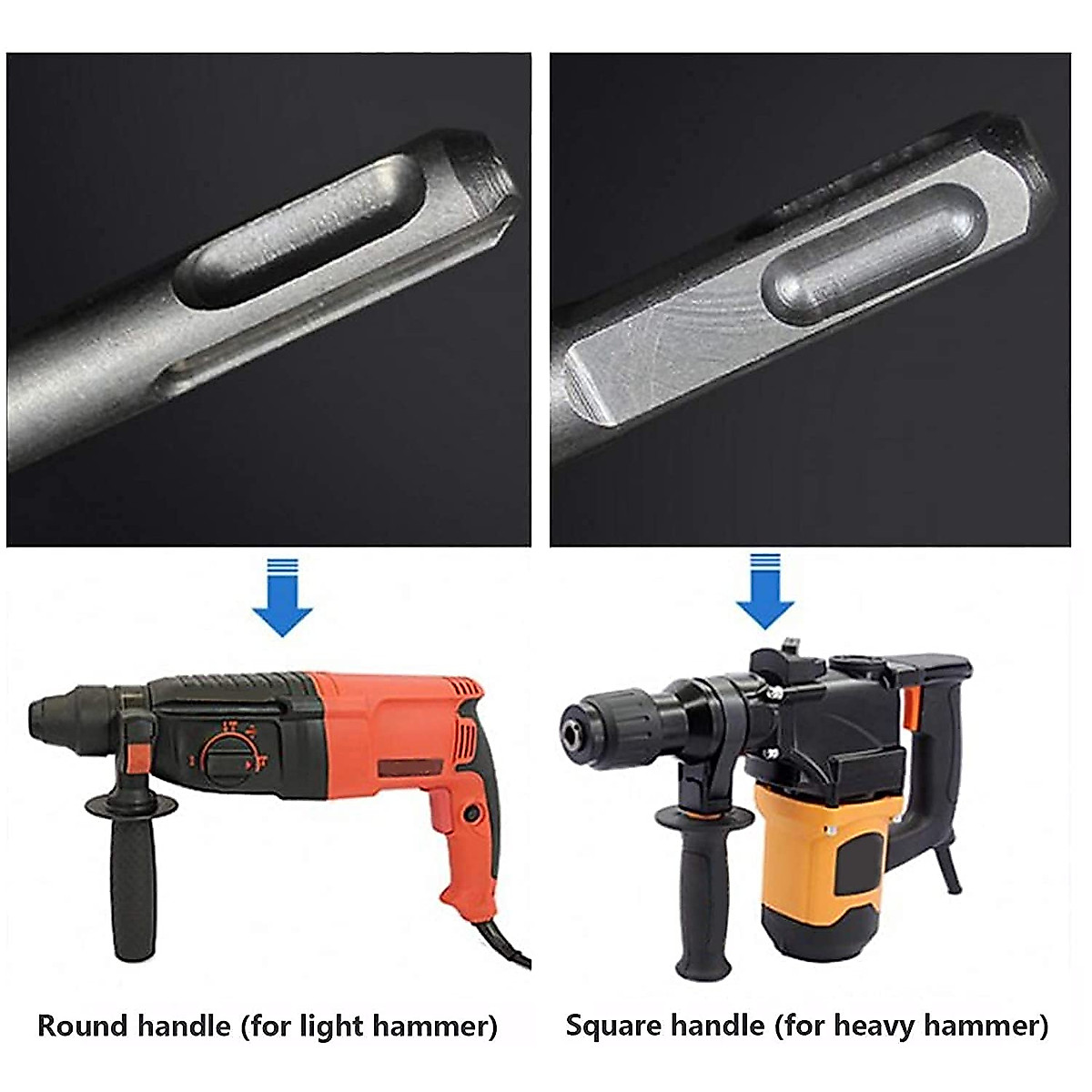 Drill Bit Set, 10pcs TCT Core Drill Bit Set SDS Plus Extension Shank Tungsten Masonry Diamond Hole Cutters for Concrete Stone Granite Marble Tiles Ceramic