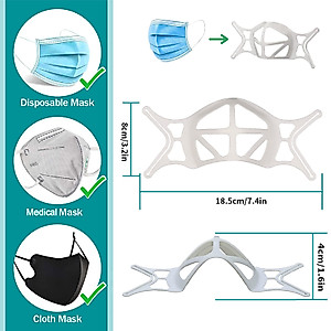 Upgraded 3D Silicone Face Mask Bracket with Earloops,Breathe Cup Turtle Shape,Cool Insert for More Breathing Room,Inner Support Frame,Breathable Spacer Keep Fabric Off,Lipstick Protector(Black,5PCS)
