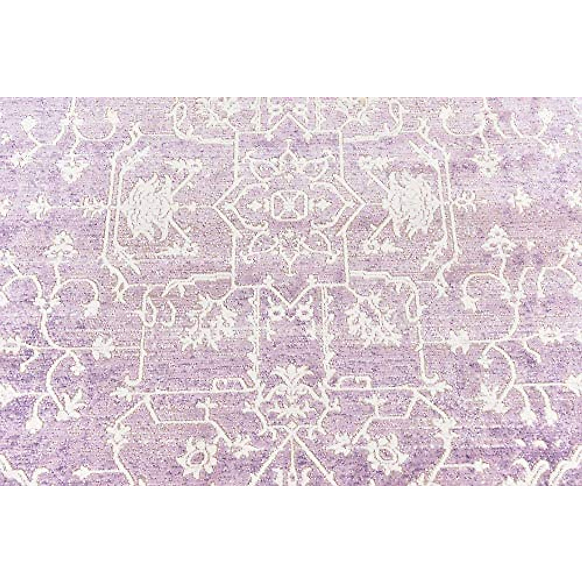 Unique Loom Traditional Classic Intricate Design Distressed Vintage Detail, Area Rug, 4 ft x 6 ft, Purple/Ivory