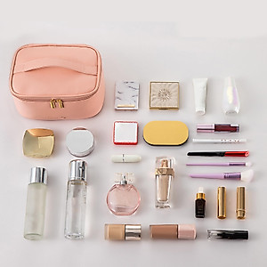 KITENROM Preppy Makeup Bag Small Cosmetic Bags for Women Little Pouch Toiletry Organizer Case(Haze Blue)