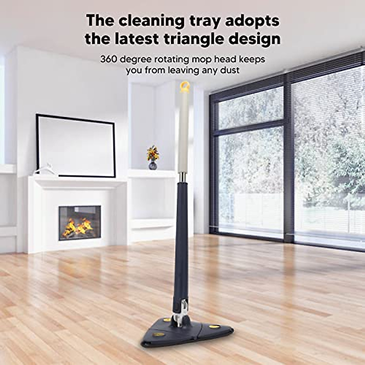 Extendable Triangle Mop, 360 Rotatable Adjustable Cleaning Mop Wall Mop Wall Cleaner Wall Scrubber for Home Bathtub Floor Wall