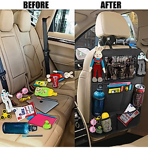 DevSatya Backseat Car Organizer Kick Mats back seat storage bag and 9 Storage Pockets, Travel Accessories for Kids,Toddlers(2 Pack)…