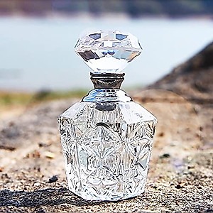 H&D HYALINE & DORA Clear Art Carved Crystal Empty Mini Refillable Perfume Bottle