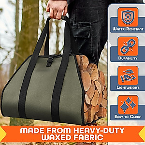VIKROM Firewood Carrier With Handles - Wood Carrier for Firewood Log Carrier for Firewood Bag Fire Wood Carrier Tote Firewood Carrier Bag Christmas Gift