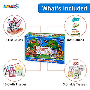 Baby Tissue Box Toy – Montessori Toy for Babies and Toddlers – Magic Tissue Box Baby Toy – Learning Baby Toy for 6 Month Old and up – Educational High Contrast Toy - Development STEM Toy - Baby Gift