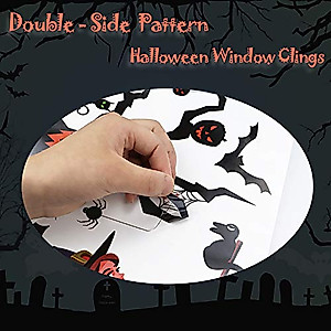 Vanleonet Halloween Window Clings Decals for Window Glass,Double-Side Spooky Removable Window Sticker for Halloween Party Decoration