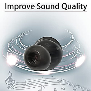 Luckvan Galaxy Buds Pro Ear Tips Replacement Memory Foam Tips for Samsung Galaxy Buds Pro Case Cover Noise Isolation Earbuds Tips Fit in Charging Case, 3 Pairs LMS Black