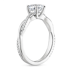 Venetia Twist Vine Pave Realistic 1 2 Carats Simulated Diamond Ring Band Set Hearts Arrows Cut tw2-8