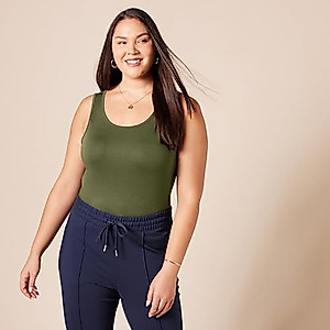 Amazon Essentials Women's Slim-Fit Tank, Pack of 2, Black/Olive, XX-Large