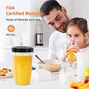 Acezoe Bullet Blender Shakes and Smoothies, 850W Portable Blender, One-Button Mixer, 3D 6-leafs, 2x17oz Personal Blender Bottle, BPA Free Kitchen, baby food, Grinding, Juice