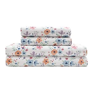 MALLARY BY MATTHEW Kids Super Soft-Soft 100% Microfiber Print Sheet, Watercolor Floral Print, Twin