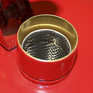 Eagle 2 Gallon Type I Red Safety Gas Can for Gasoline with Flame Arrester, Self-Closing Lid, and F-15 Funnel, Made in the USA, Galvanized Steel Flammable Storage Can, UI20FS