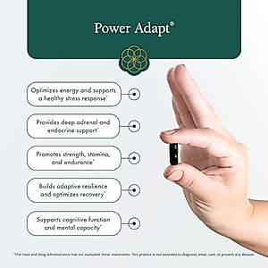 Natura Health Products Power Adapt Supplement - Deep Adrenal And Endocrine Support - Featuring Ashwagandha, Ginseng, Rhodiola Rosea Root Ext. And Cordyceps (60 capsules)