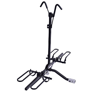 Goplus 2-Bike Hitch Mounted Rack, Hitch Bike Rack Carrier Fits 1-1/4" and 2" Hitch Receivers, Tray Style Smart Tilting Design Bicycle Rack