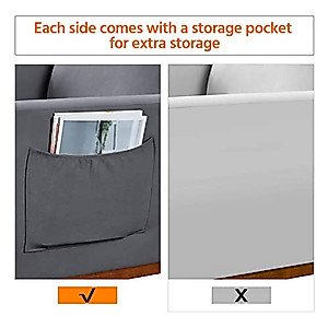 Yaheetech Rocking Chair Nursery Upholstered Glider Chair with Rubber Wood Legs Side Pocket, Rocking Accent Armchair for Living Room, Gray