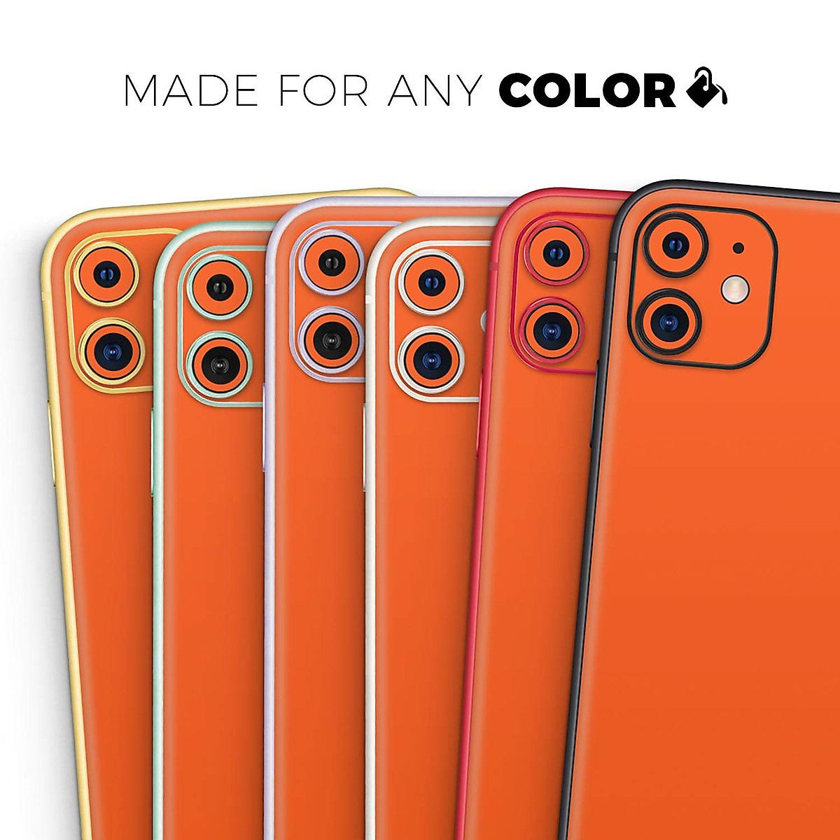 Design Skinz Solid Burnt Orange Protective Vinyl Decal Wrap Skin Cover Compatible with The Apple iPhone 11 Pro Max (Screen Trim & Back Glass Skin)