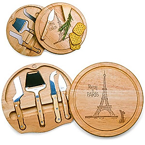 TOSCANA - a Picnic Time brand - Disney Ratatouille Circo Cheese Board and Knife Set - Charcuterie Board Set - Wood Cutting Board, (Parawood)