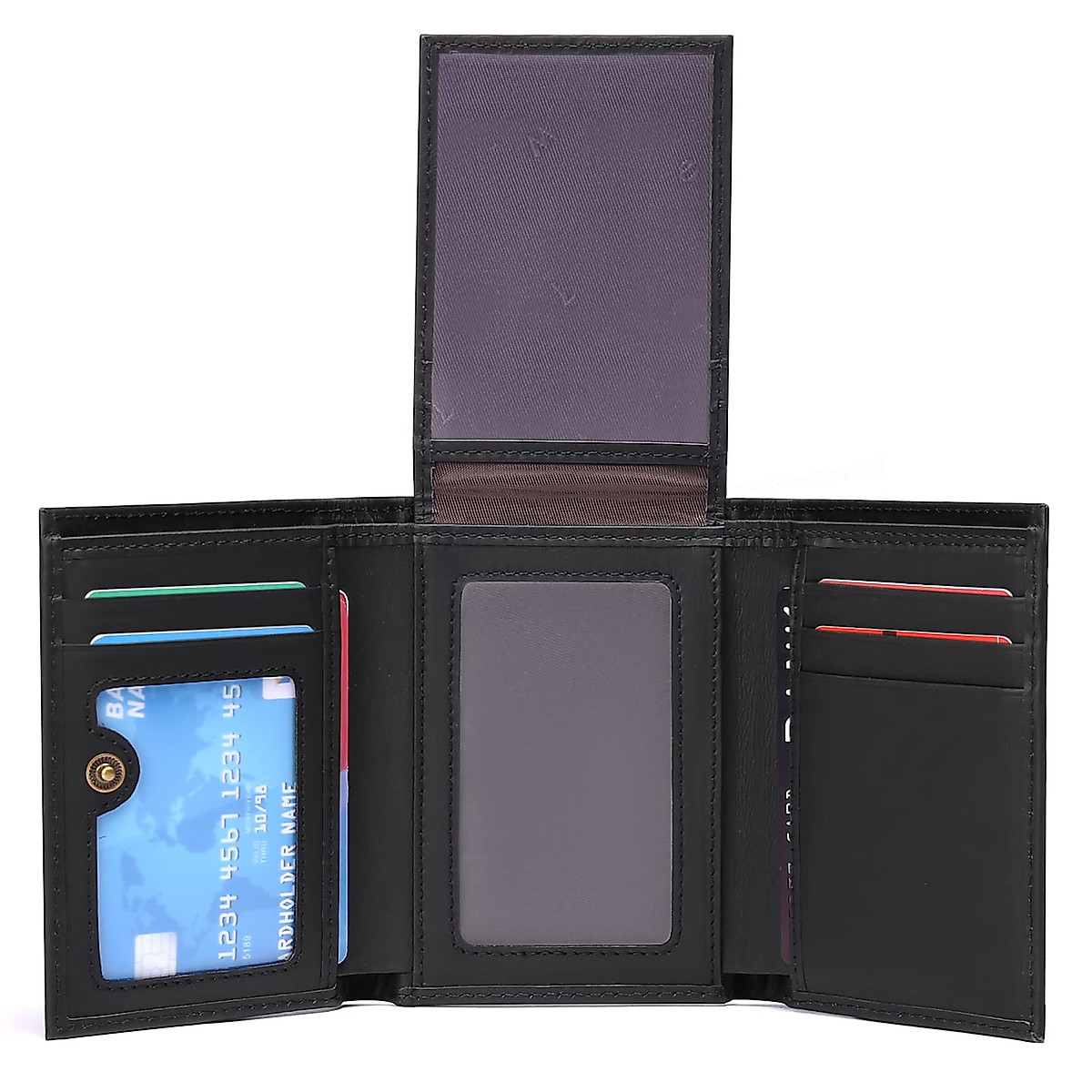 FALAN MULE Men's Wallet Genuine Leather Trifold Wallet With ID Window