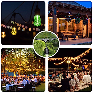 Litcher Globe String Light Suspension Kit, Outdoor Light Guide Wire, Vinyl Coated Stainless Steel Steel Cable，Include 150fts Transparent PVC and 304 Stainless Steel Wire Cable, Turnbuckle and Hooks