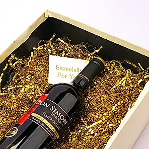 Zwish 1LB Gold Crinkle Cut Paper Shred Filler Metallic Iridescent Gift Boxes Filler Gift Wrapping Gift Basket Filler for Gift Wrapping & Basket Filling