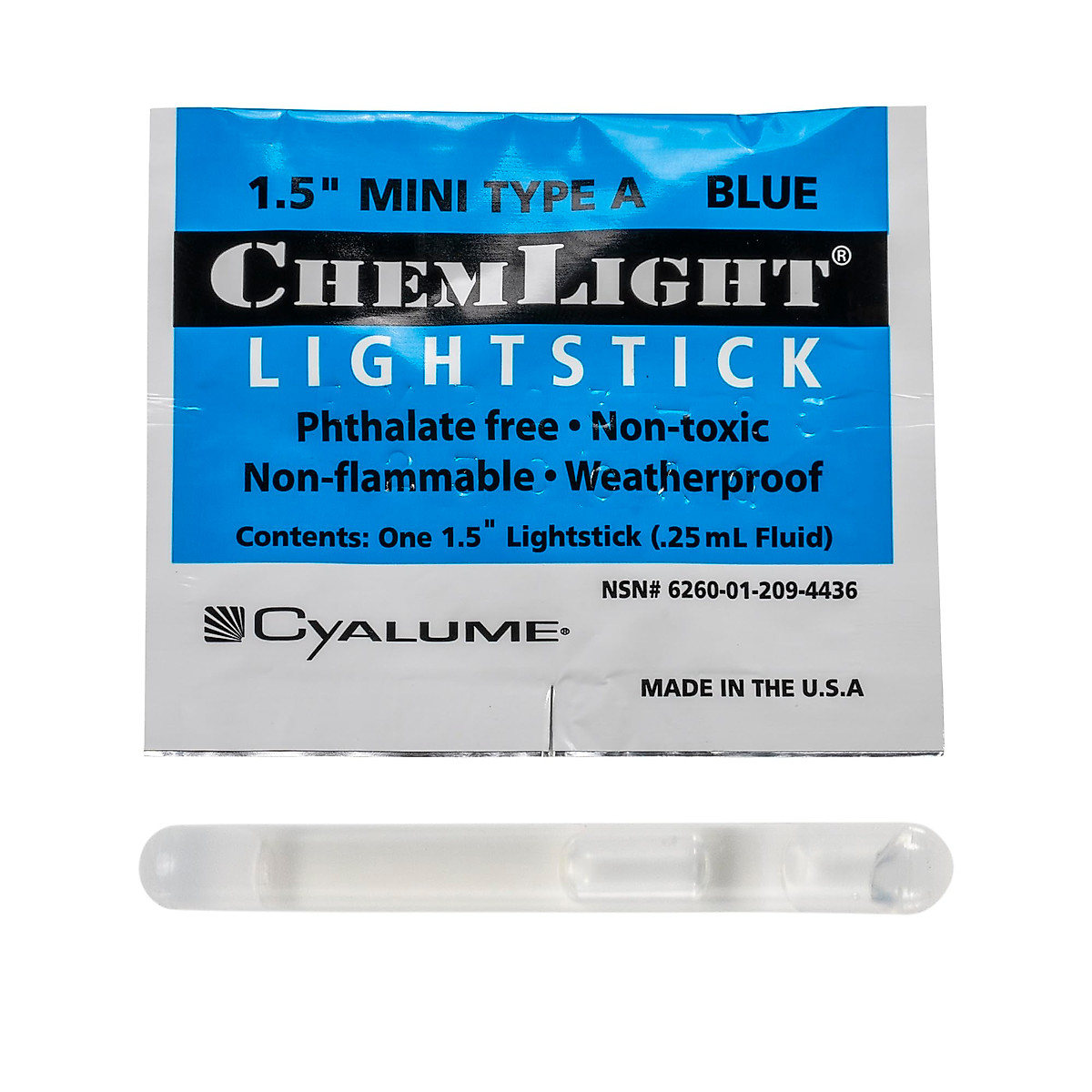 Cyalume Mini ChemLight Military Grade Chemical Light Sticks – 4 Hour Duration Light Sticks Provide Intense Light, Ideal as Emergency or Safety Lights, for Tactical Applications, Trail Marking, Map Reading and Much More, Standard Issue for U.S. Military Pe