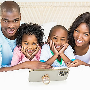 WLLHYF 4 Pack Cell Phone Ring Holder Stand Metal Round Rhinestones Finger Grip Loop 360 Degree Rotation Generic Phone Hand Holder Kickstand Cellphone Case Accessories