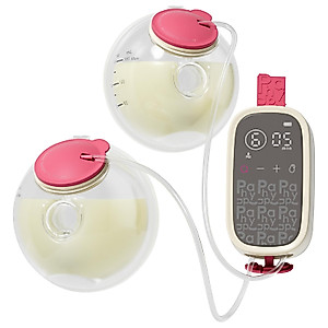 Phanpy E-Rosy Ultra-Light Wearable Hands Free Breast Pump, 3 Modes 8 Levels, High Performance Touch Screen with Lock Screen 40db Low Noise, 24 mm Flange and 20mm Insert Included