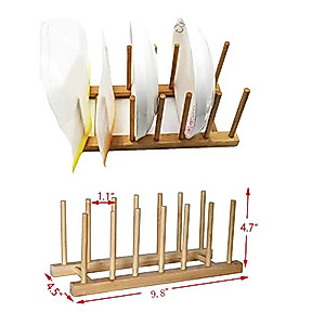 2 Pack Baggy Rack Holders for Food Prep Bag Holder Stand, 1 Pack Bamboo Dish Drying Rack Stand Drainer Storage Holder Organizer and 3 Pack Reusable Food Storage Bags, yamesu 6-Piece Kitchen Gadgets