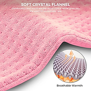 NOWWISH Heating Pad for Back Pain & Cramps Relief, XXL Extra Large Moist Heat Electric Heating Pads with Auto Shut Off, Gifts for Women, 17 ''x 33'', Pink, 17''x33'', (FY-HW1836)