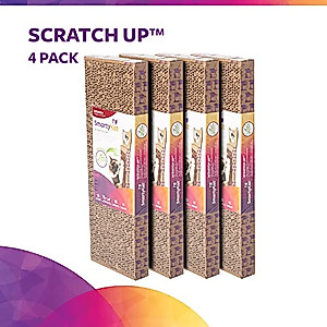 SmartyKat (4 Count) Super Scratcher Corrugated Cat Scratcher, Catnip Infusion Technology - Brown, Single Wide (Old Pkg), 4 Count
