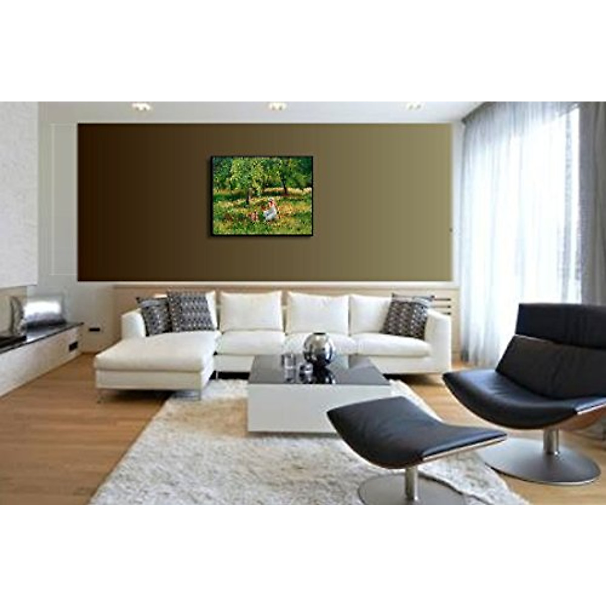 Springtime, Figure Painting of a Woman in Flower Field with Dog by Yary Dluhos