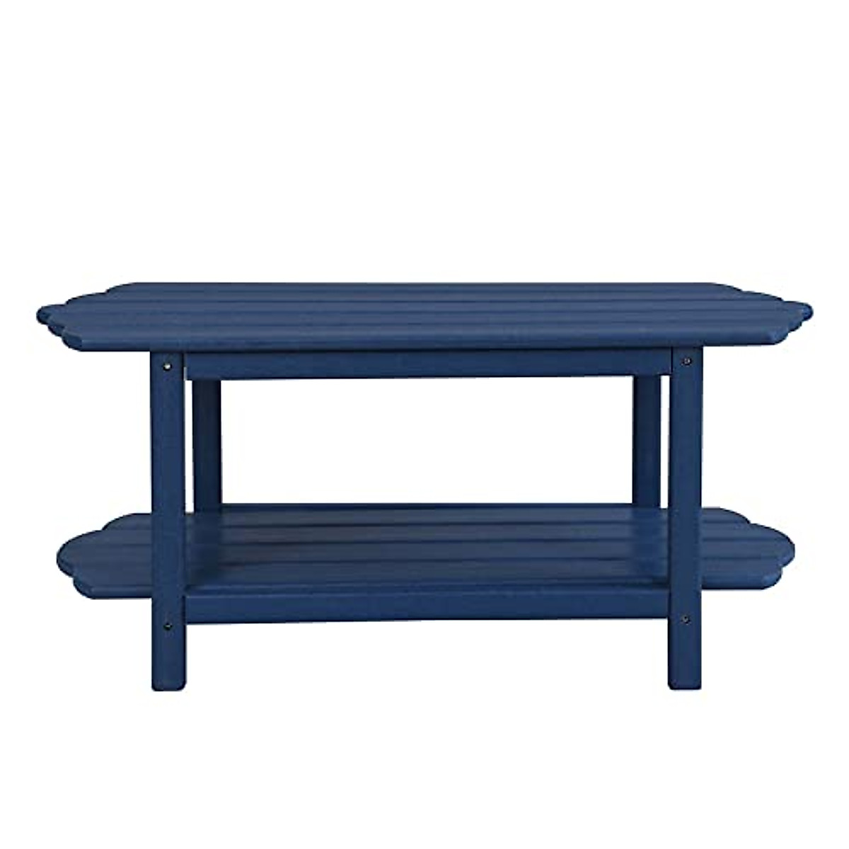 MINPINSER 2 Tier Patio Table-Outdoor Coffee Table Adirondack Deck Table HDPE Pool Side Table, Blue