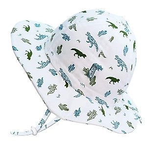JAN & JUL Cotton Floppy Sun-Hat for Toddler Boy with UV Protection (M: 6-24 Months, Dino)