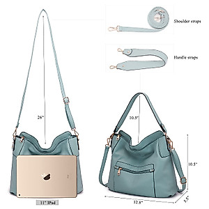 Large Crossbody Bags Ladies Shoulder Handbags Purse and Wallet Set for Women Totes Hobo Purses SkyBlue