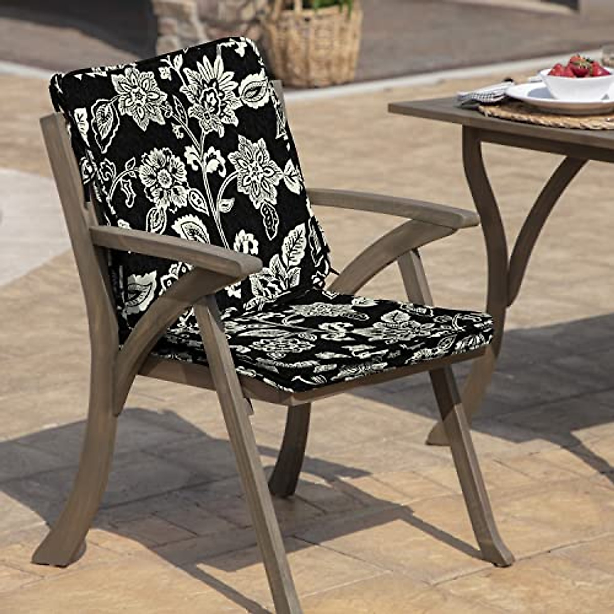 Arden Selections ProFoam Essentials Outdoor Dining Chair Cushion Cover 20 x 20, Ashland Black Jacobean