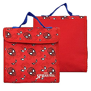Marvel Backpack Set | Kids Backpack, Lunchbag, Water Bottle and Pencil Case Set | spider man backpack | Official Merchandise | Red