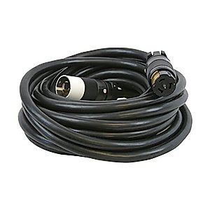 CEP Construction Electrical Products 6400M 100-Feet Black Rubber Temporary Power Cord with 50-Amp Plug Ends