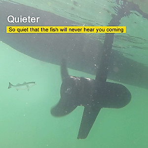 AQUOS Haswing Black 12V 55LBS 48inch Bow Mount Trolling Motor with Remote Control for Inflatable Boat Kayak Bass Boat Aluminum Boat Fishing, Freshwater and Saltwater Use