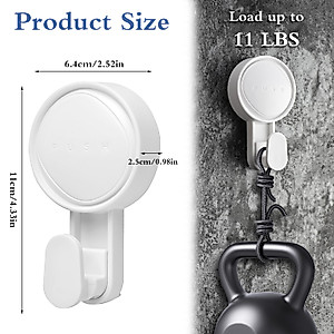 2 Pack Suction Cup Hooks for Shower, Powerful Vacuum Bathroom Suction Holder Removable Reusable Waterproof Suction Hanger Window Glass Door Suction Holder for Bathroom Kitchen Towel Robe (White)