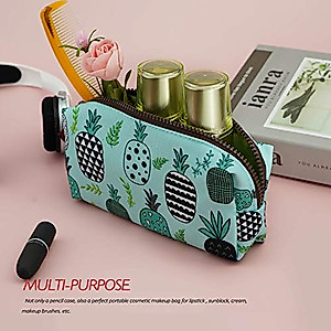 LParkin Pineapple Large Capacity Canvas Pencil Case Pen Bag Pouch Stationary Case Makeup Cosmetic Bag Gadget Box