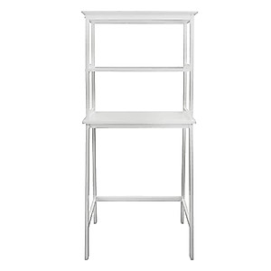 Casual Home Spacesaver 100% Solid Wood Over The Toilet Rack with Shelves - White