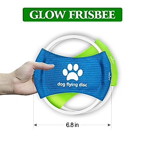 VPCOIKPZA 2 PCS Dog Flying Disc Dog Toys Glow in The Dark Flying Saucer Small/Medium/Large Breeds-Dog Training Ring, Floating Dog Ring Toys for Throwing, Catching, Grabbing Flying Toy for Dogs