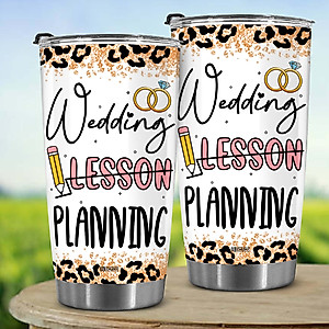 BECHUSKY Teacher Wedding Gifts - Wedding Lesson Planning Tumbler, Engaged Teacher Tumbler, Soon To Be Bride Gifts, Wedding Planning Gifts for Bride Mrs Tumbler, Wedding Planning Cup, Engaged for Her