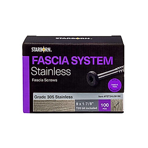 Deckfast Fascia Screws - 100 Blister Pack Warm Gray 305 Stainless Steel #9 x 1-7/8"
