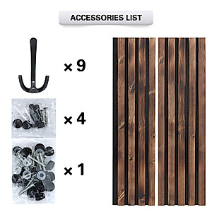 BKCEHCRS Coat Hooks Wall mount-20.47" Long Coat Rack Wall Mount,Wood Coat Rack Hook,Coat Hanger Wall Mount for Hotel Entryway, Farmhouse, Bedroom(Brown),Pine Wood,20.47