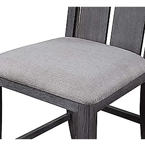 New Classic Furniture Heston Storage Counter Table Set with Two Chairs, 36-Inch, Gray