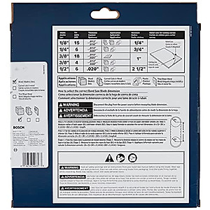 Bosch BS72716-15S 72-7/16-Inch X 1/8-Inch X 15-Tpi Scroll Cutting Stationary Band Saw Blade