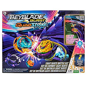 Beyblade Burst QuadStrike Light Ignite Battle Set Stadium, 2 Spinning Tops, and 2 Launchers, Toys for 8 Year Old Boys & Girls & Up (Amazon Exclusive)